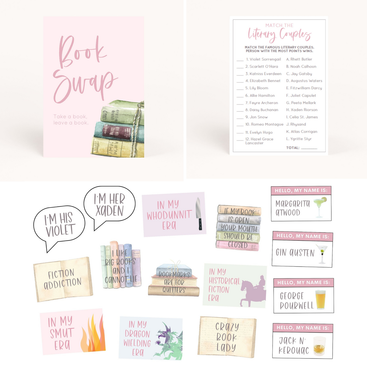 Book Club Party Printable Package – awdesignsprintables