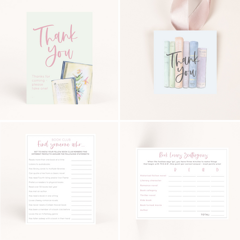 Book Club Party Printable Package – awdesignsprintables