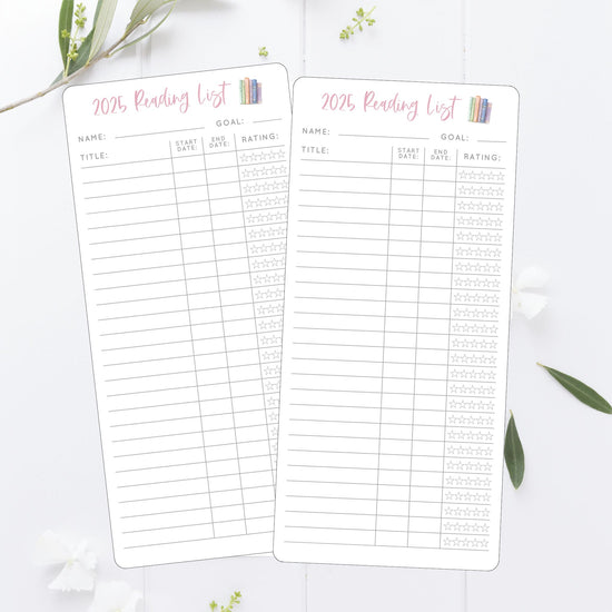 Book Club 2025 Reading List Tracker Bookmark – awdesignsprintables