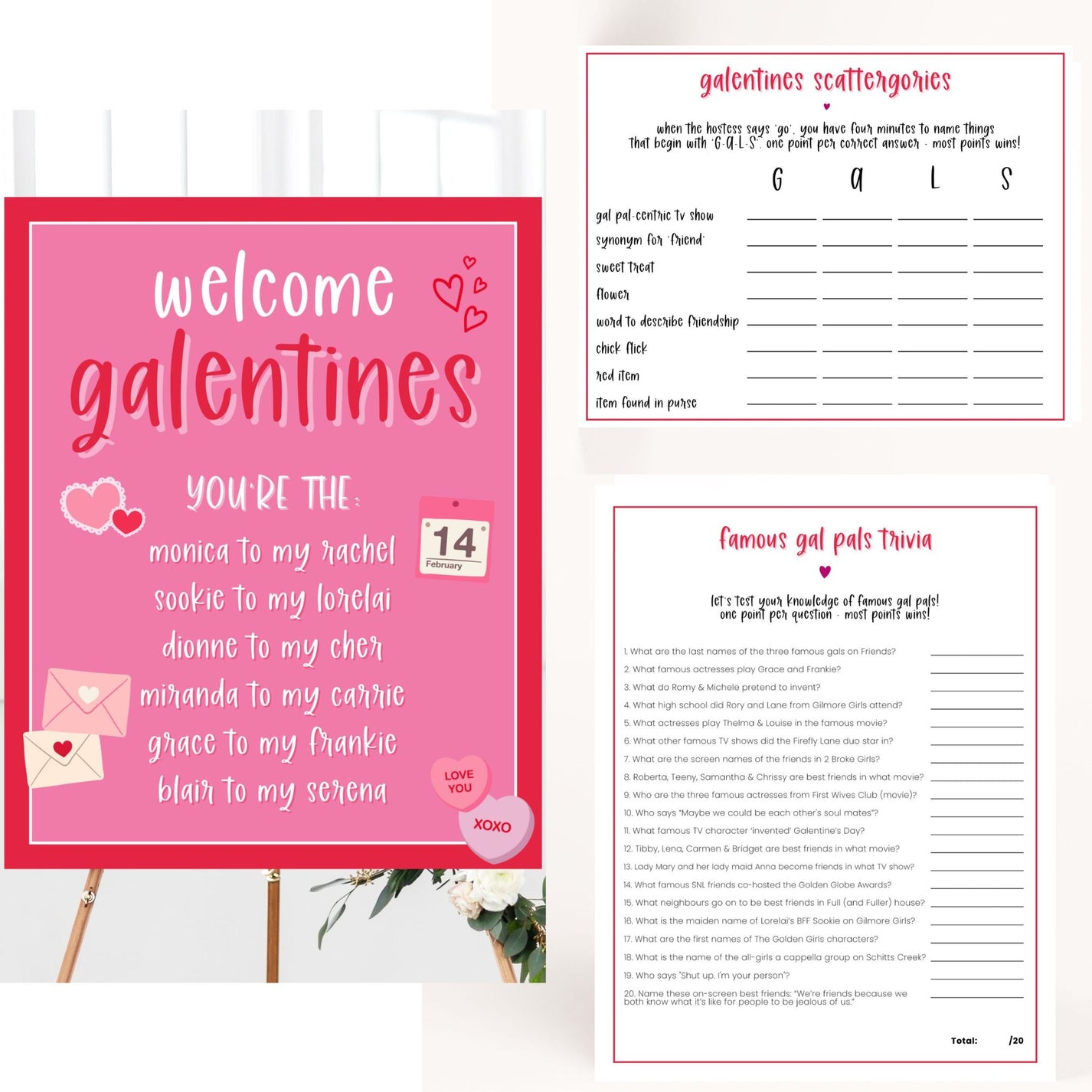 Galentine's Day Party Printable Package – awdesignsprintables