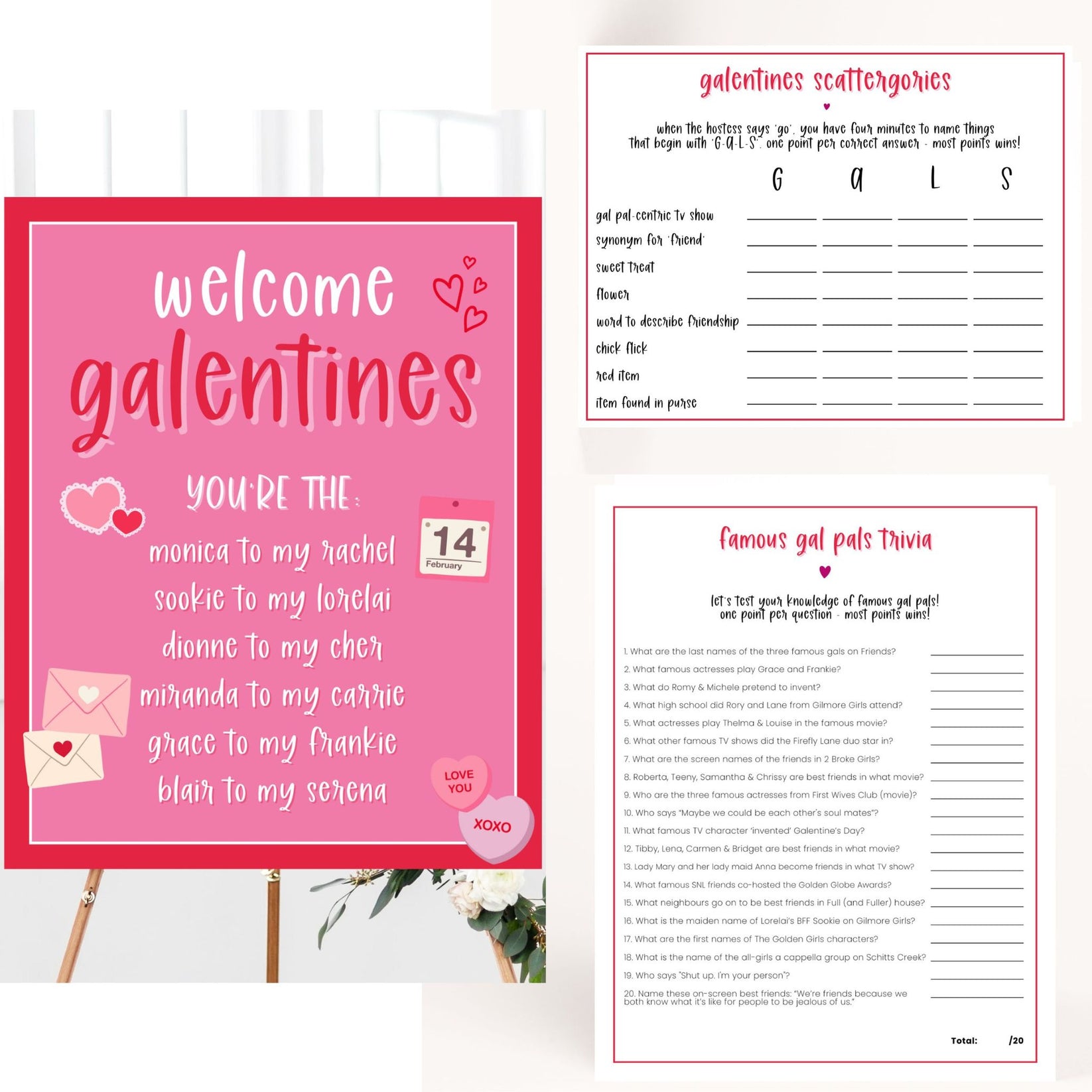 Galentine's Day Party Printable Package – awdesignsprintables