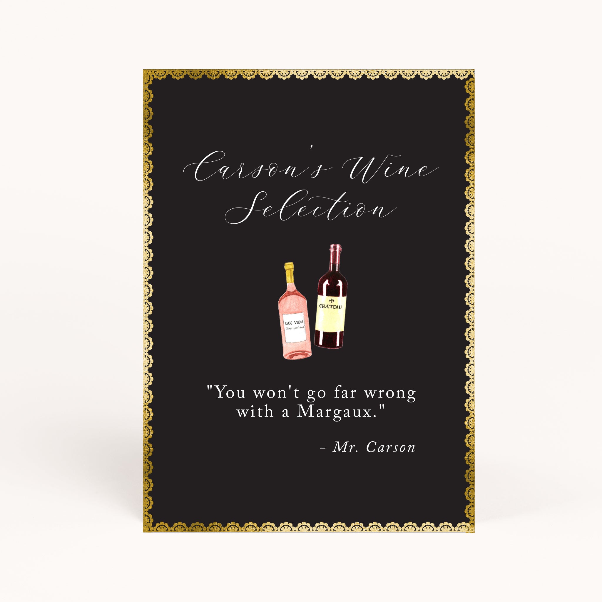 Downton Party Wine Sign Printable – awdesignsprintables