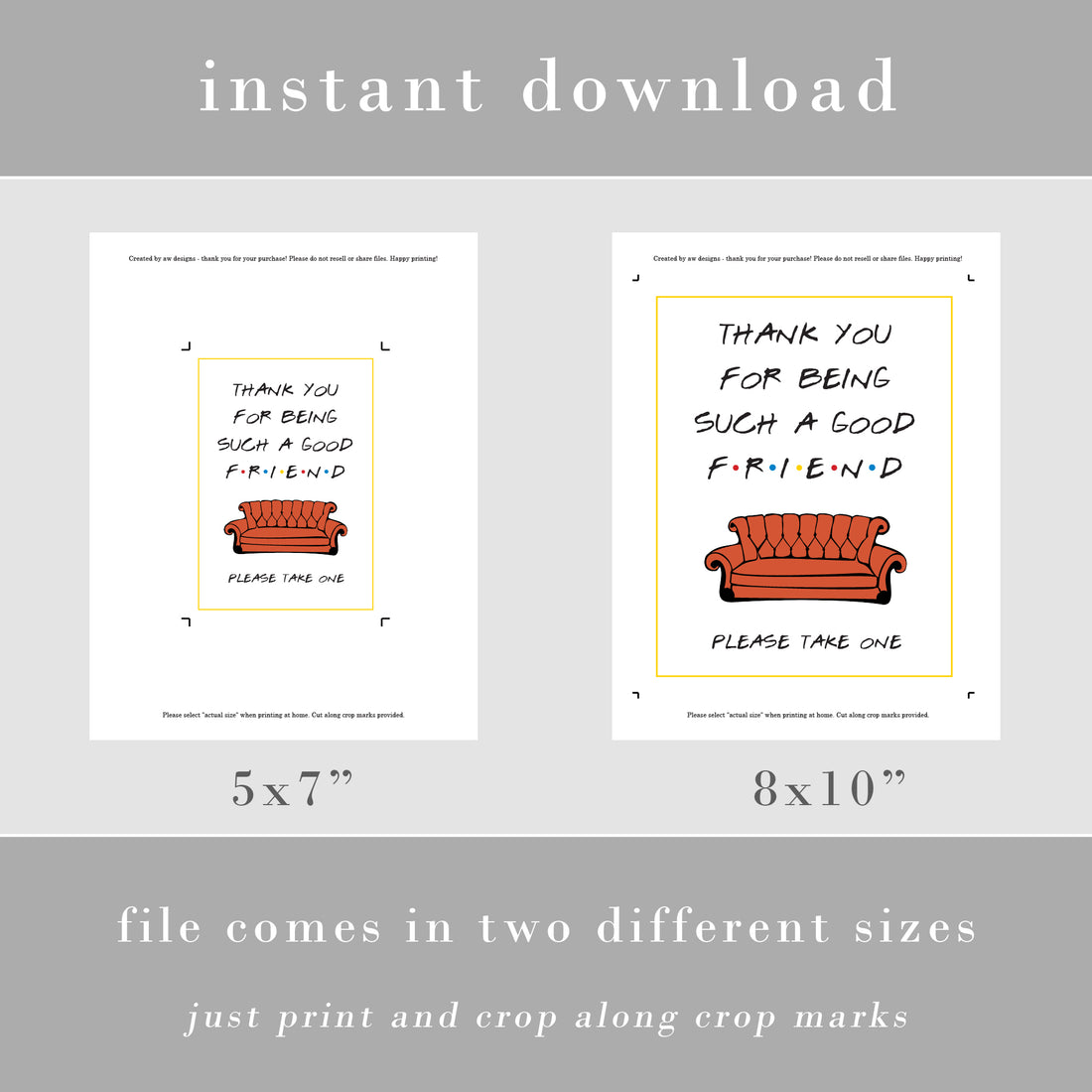 Friends Party Phoebe's Cups and Ice Sign Printable – awdesignsprintables