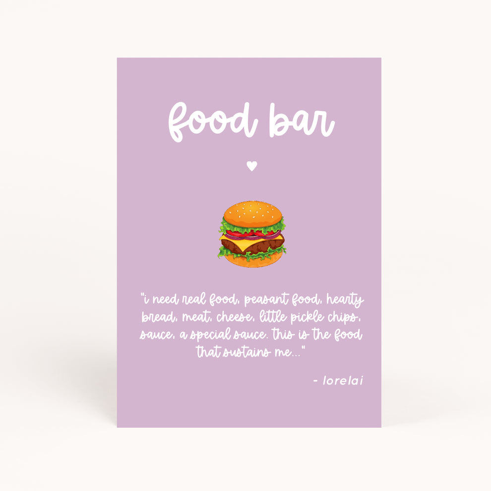 Gilmore Food Bar Sign Printable – awdesignsprintables