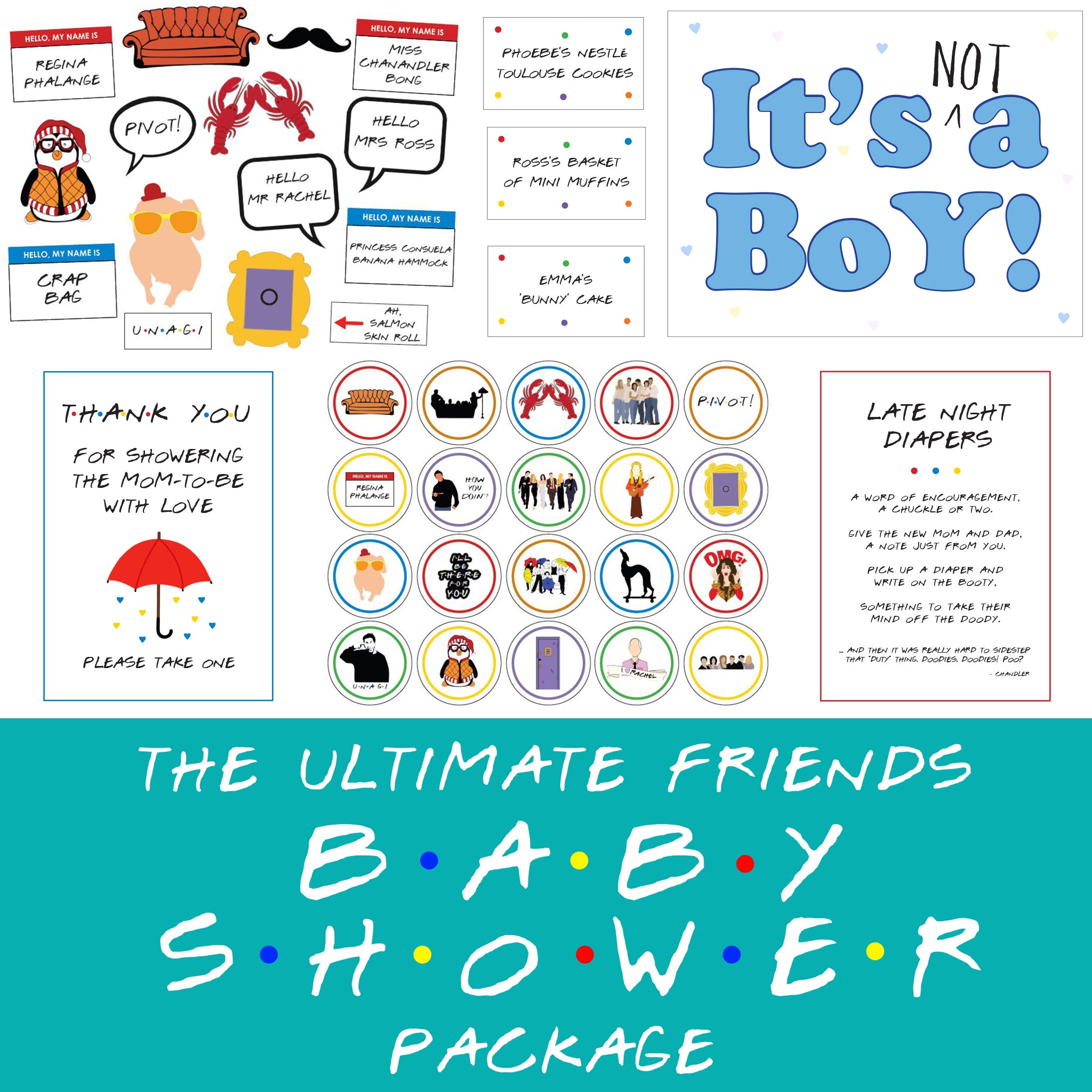 The Ultimate Friends Baby Shower Printable Package – awdesignsprintables