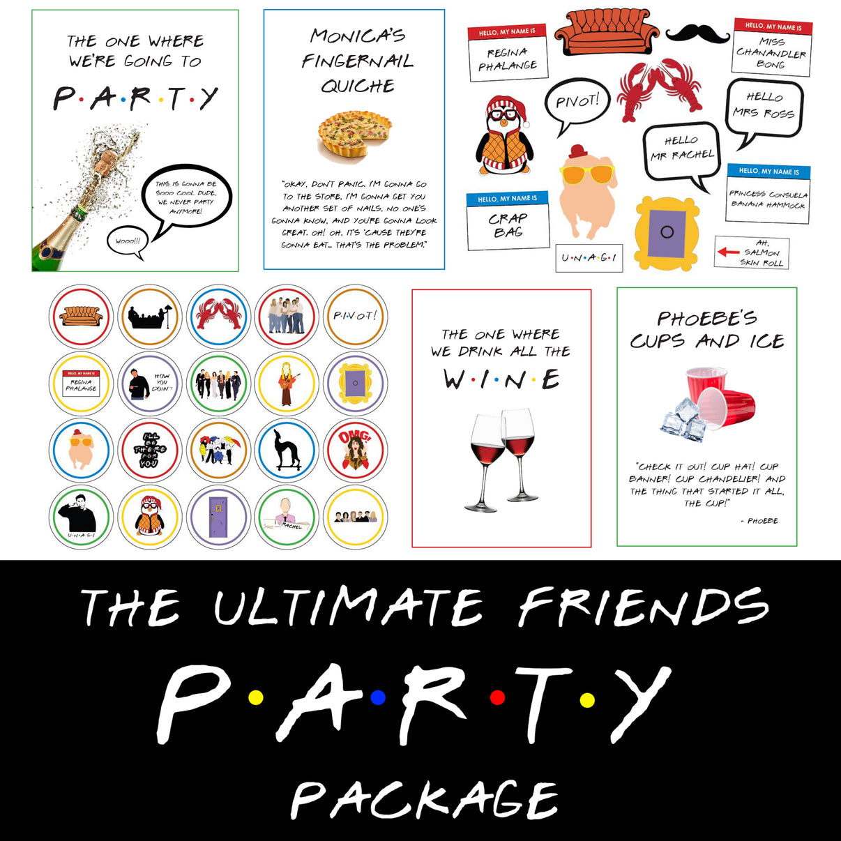 The Ultimate Friends Party Printable Package – awdesignsprintables