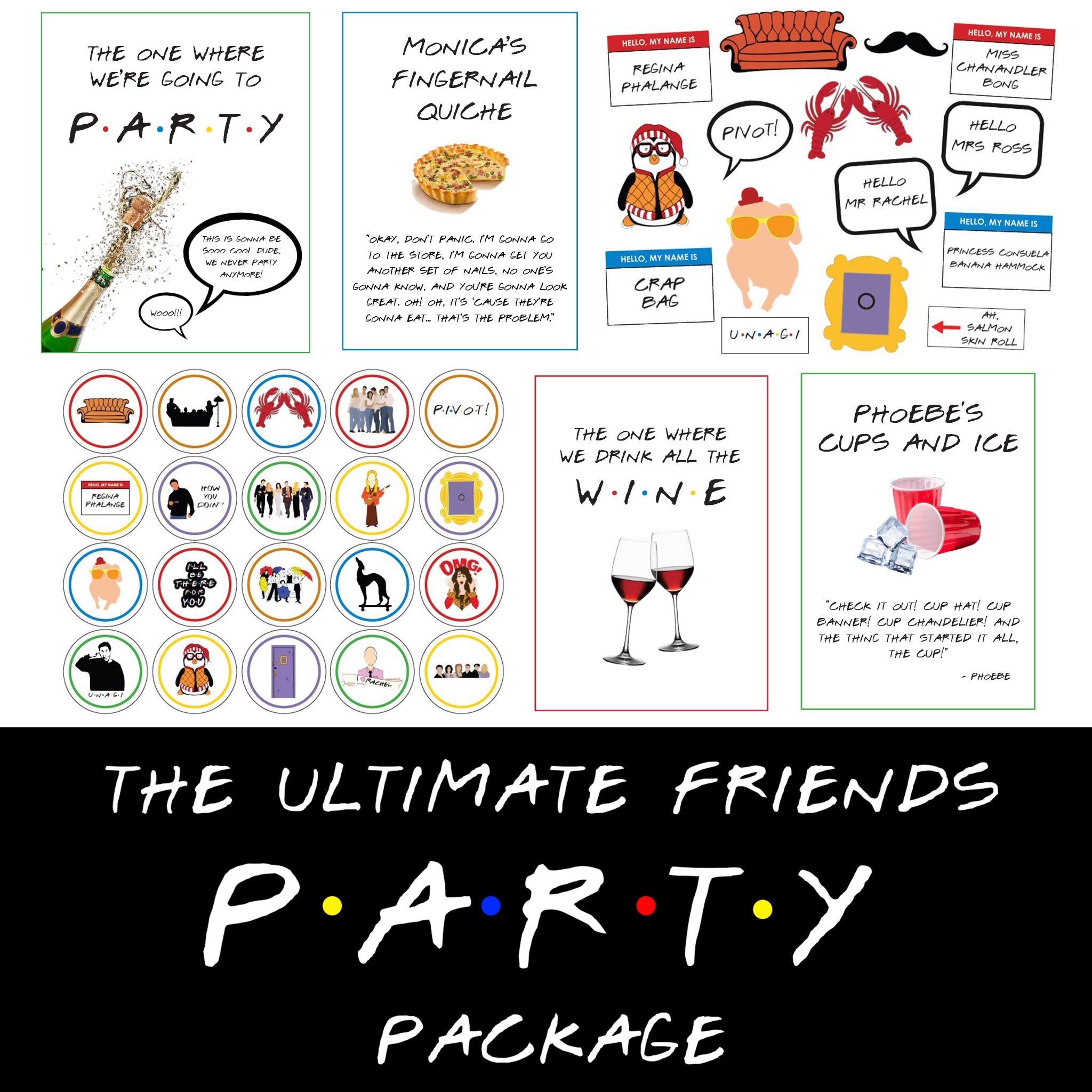 The Ultimate Friends Party Printable Package – awdesignsprintables