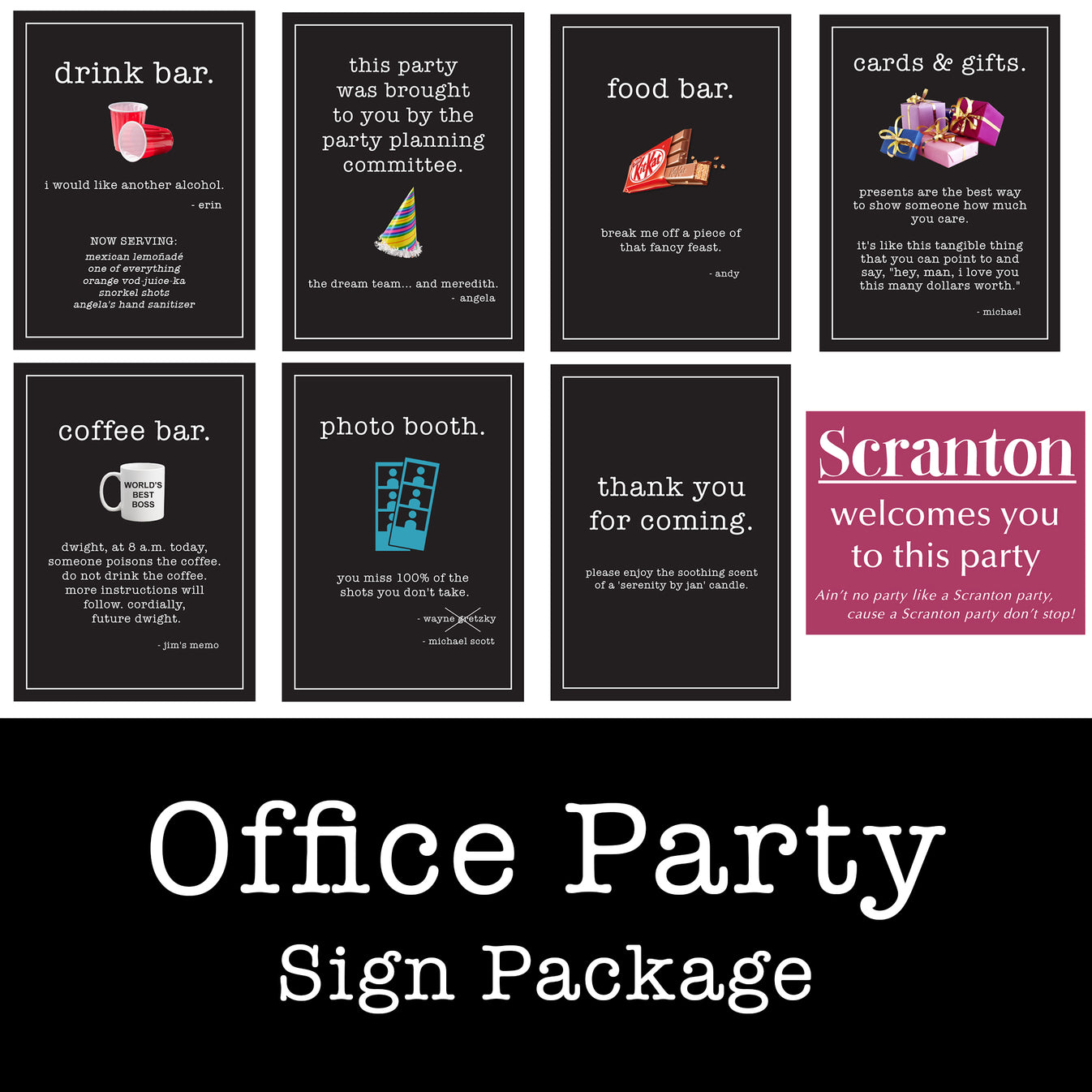 The Ultimate Office Party Signs Printable Package – awdesignsprintables