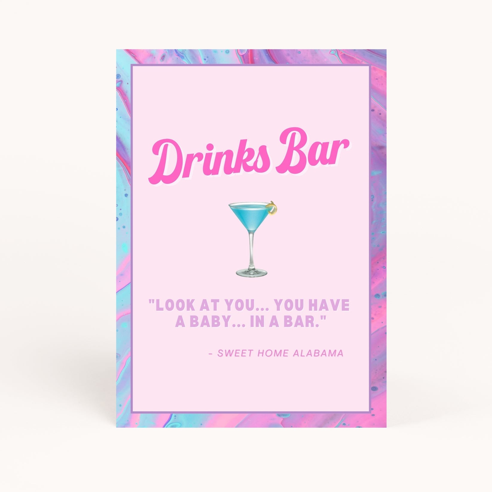 2000s Party Drinks Bar Sign Printable – awdesignsprintables