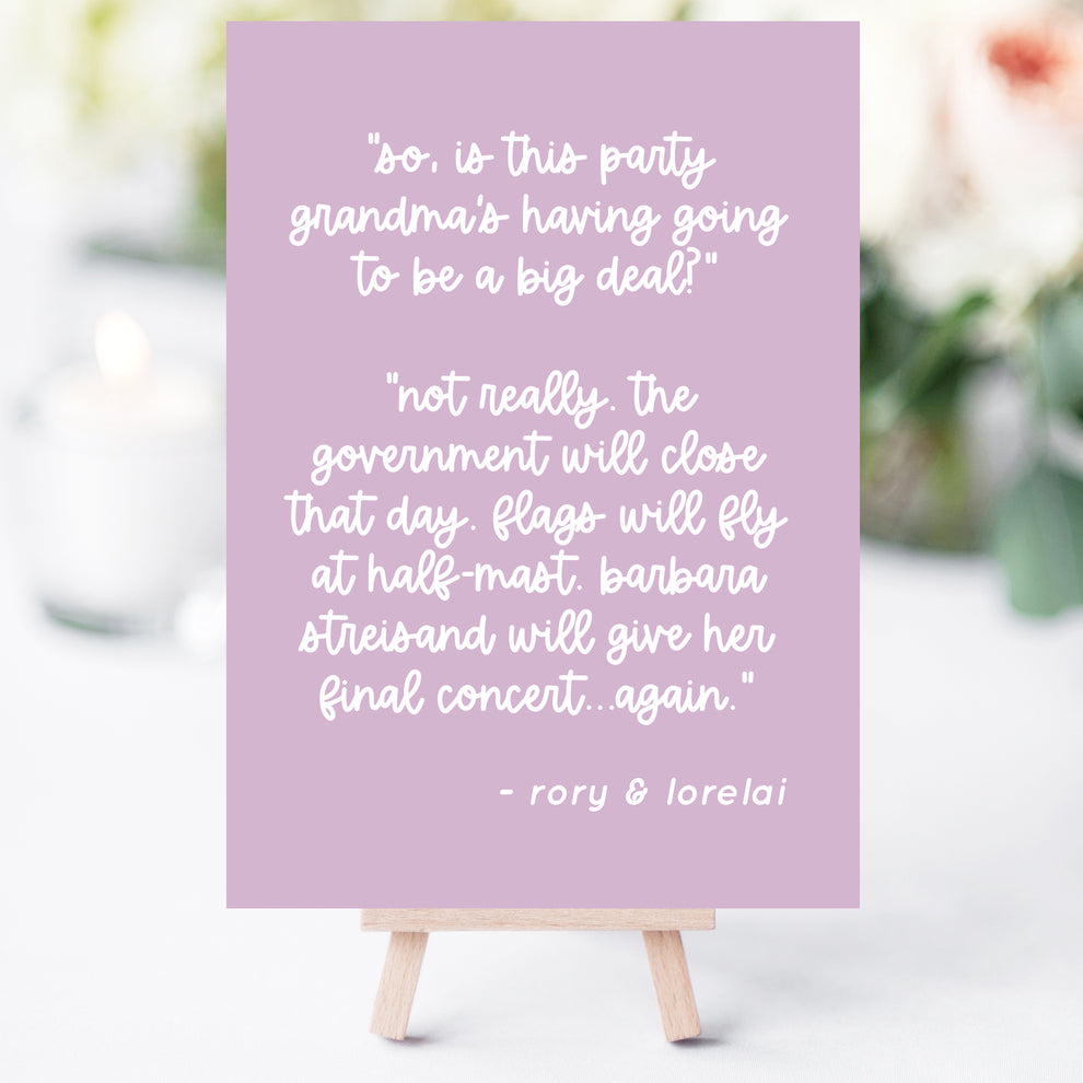 Gilmore Birthday Quote Printables – awdesignsprintables