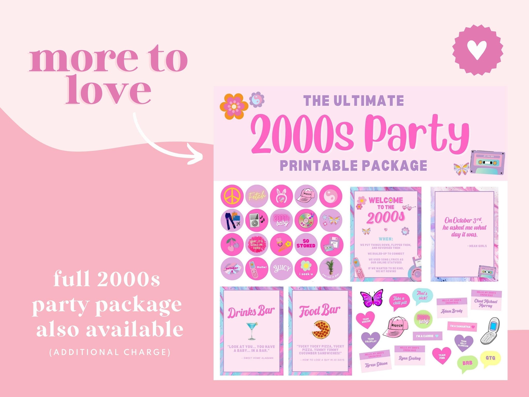 2000s Party Drinks Bar Sign Printable – awdesignsprintables
