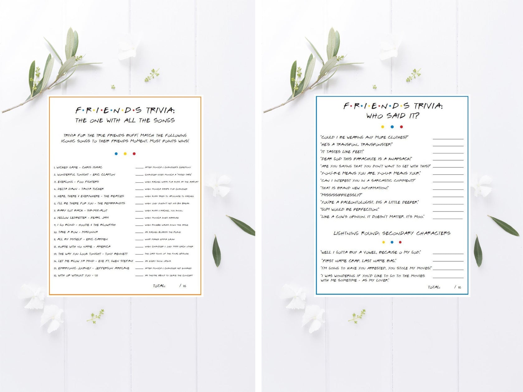 The Ultimate Friends Trivia Game Printable Package – awdesignsprintables