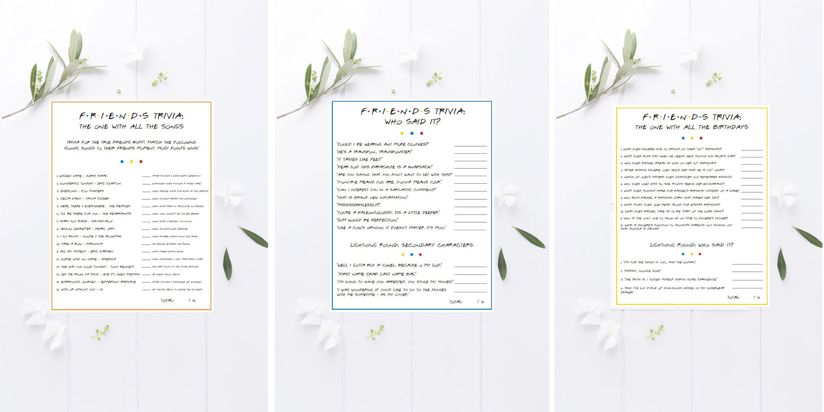 The Ultimate Friends Party Printable Package – awdesignsprintables